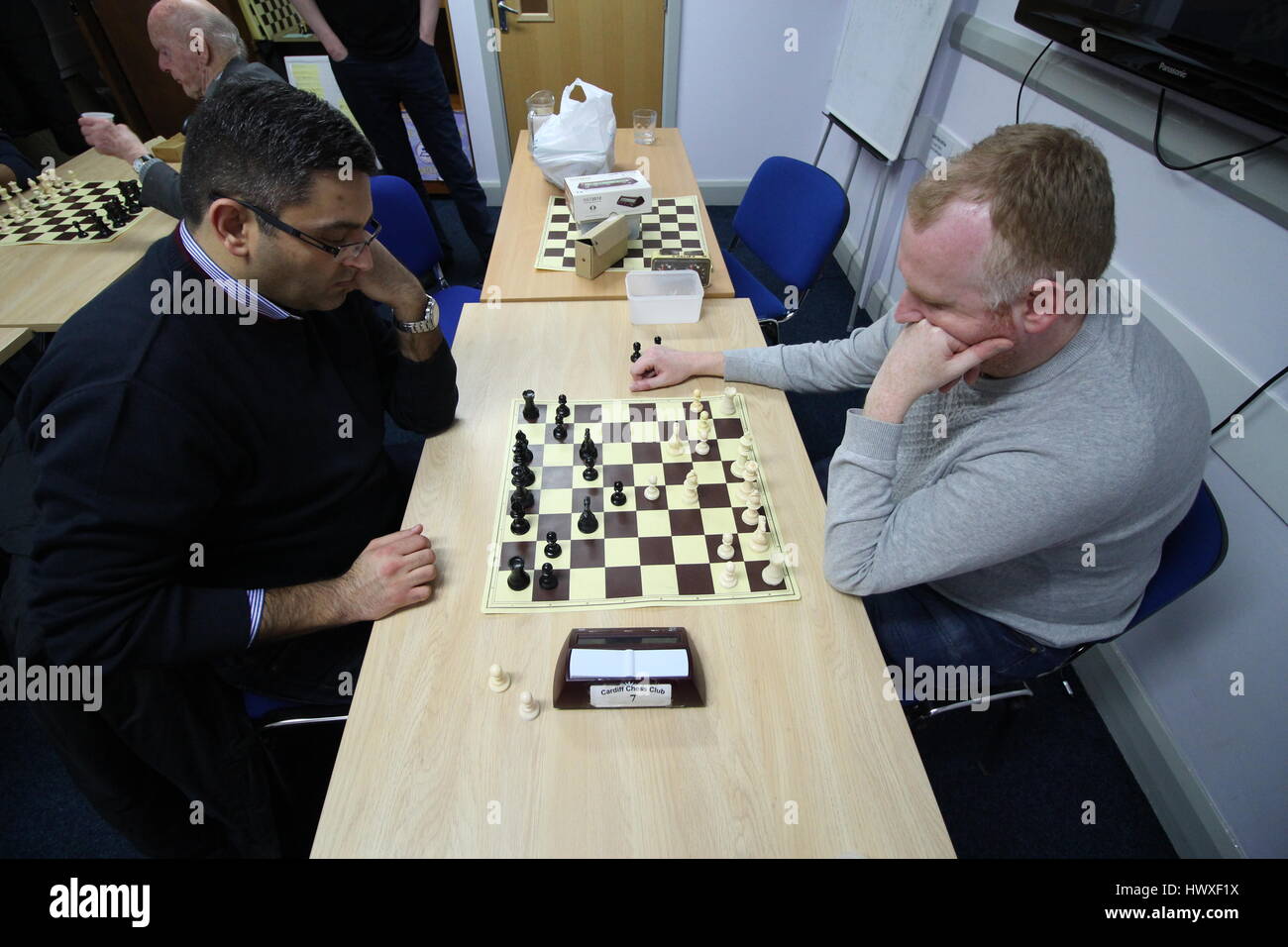 Friendly games at a local chess club Stock Photo - Alamy