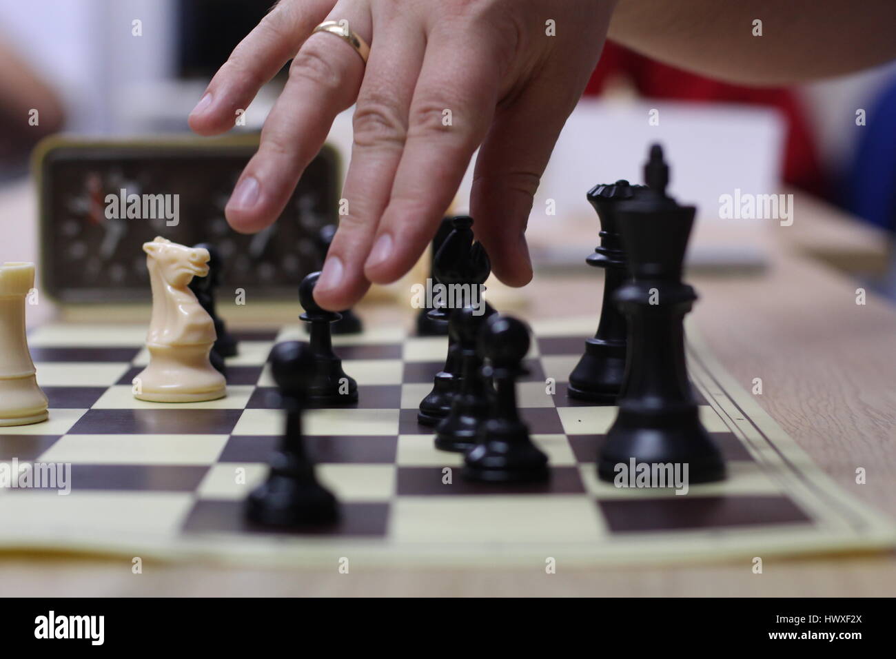 Friendly games at a local chess club Stock Photo - Alamy