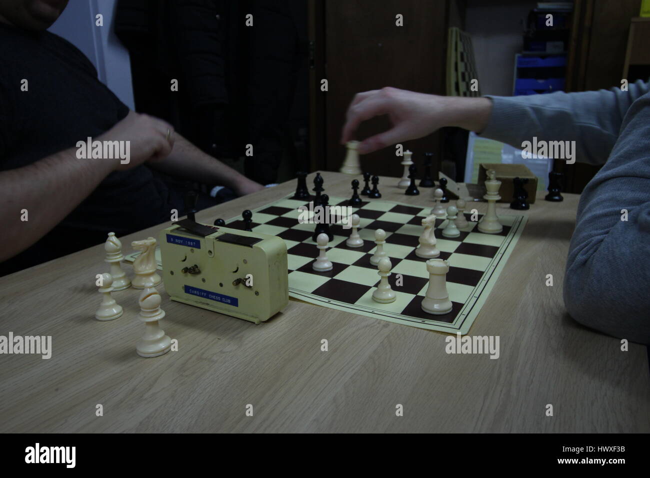 Friendly games at a local chess club Stock Photo - Alamy