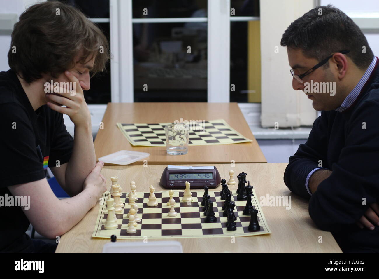 Friendly games at a local chess club Stock Photo - Alamy