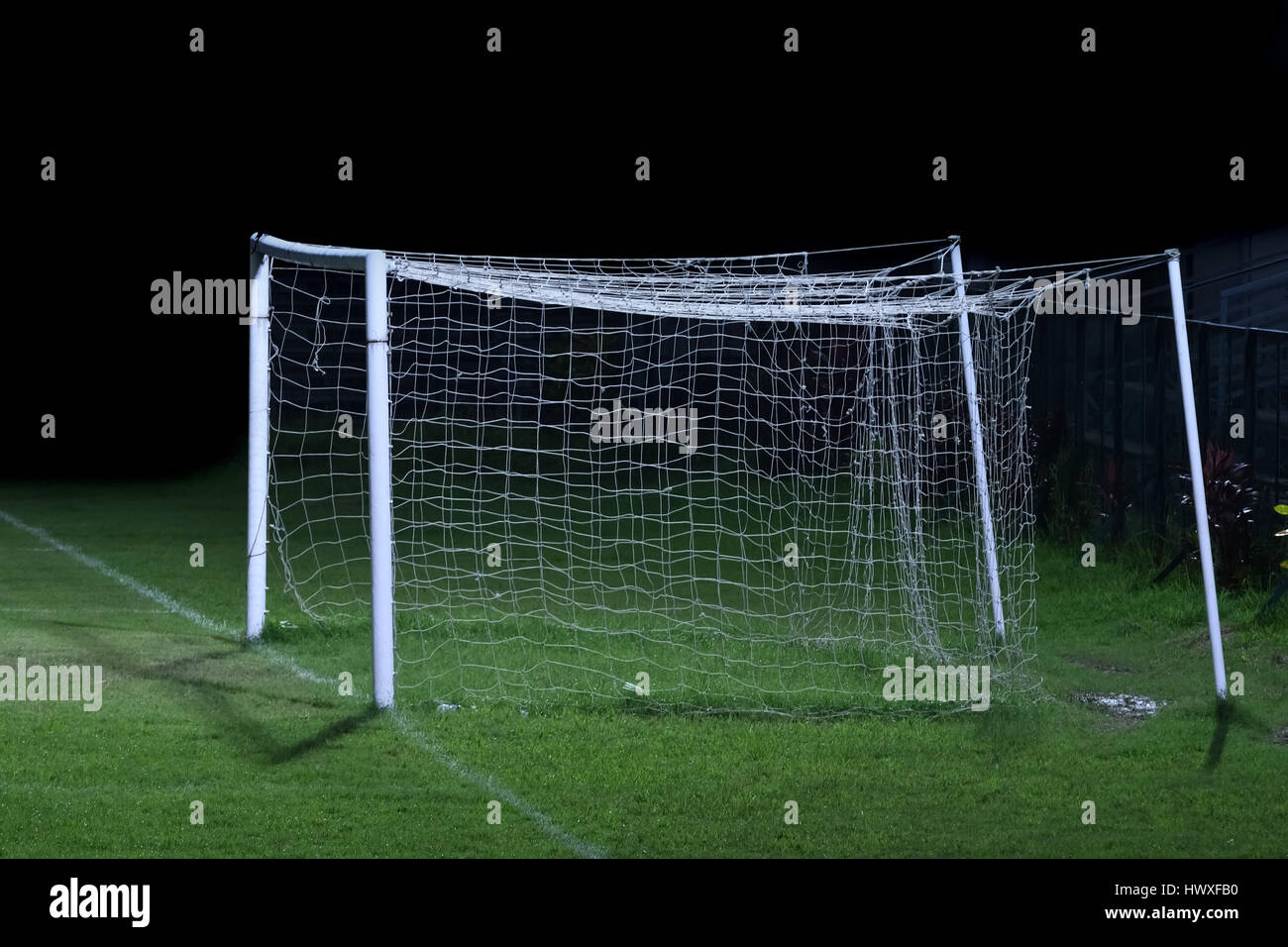 Empty soccer goal Stock Photo - Alamy