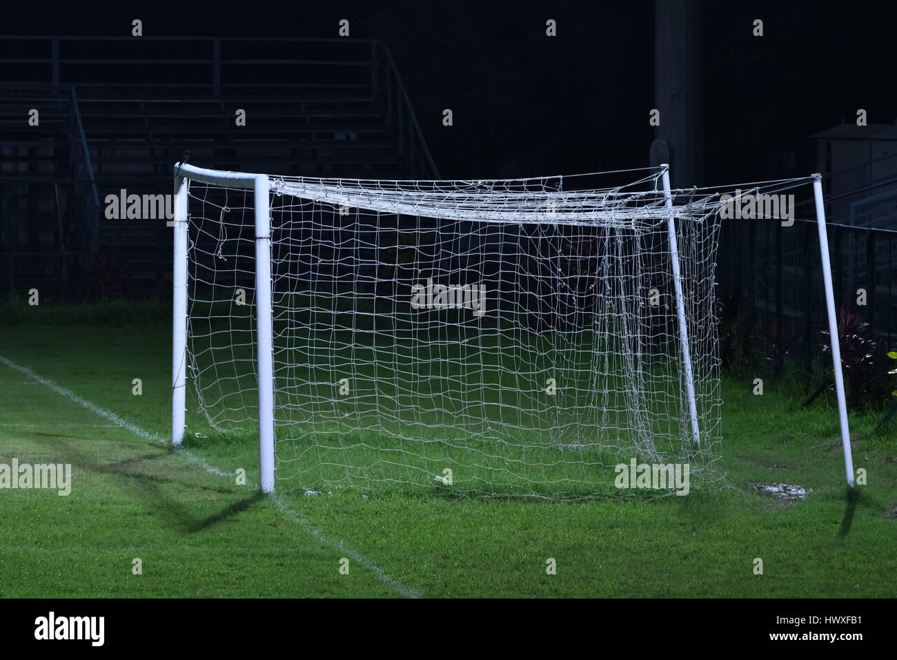 Empty soccer goal Stock Photo - Alamy