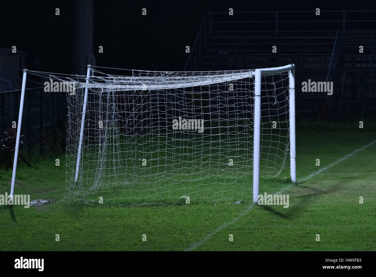Empty soccer goal Stock Photo - Alamy