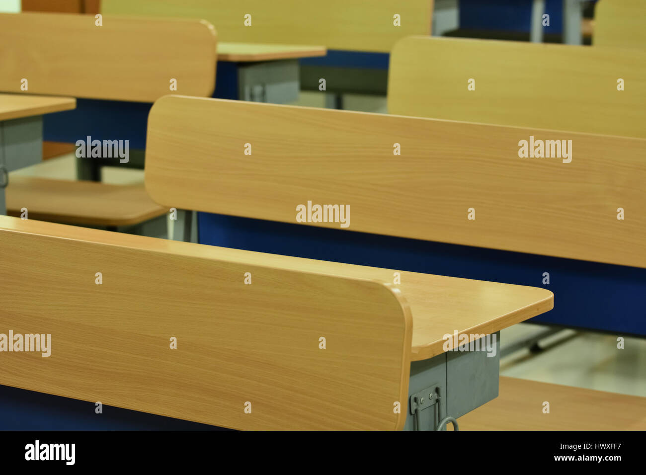 Empty class room bench Stock Photo - Alamy