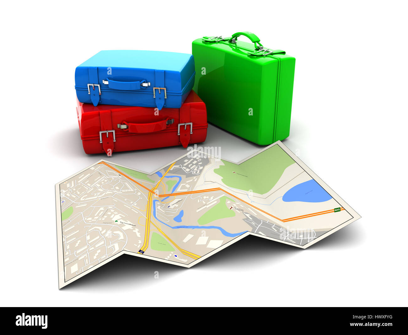 Luggage map Cut Out Stock Images & Pictures - Alamy