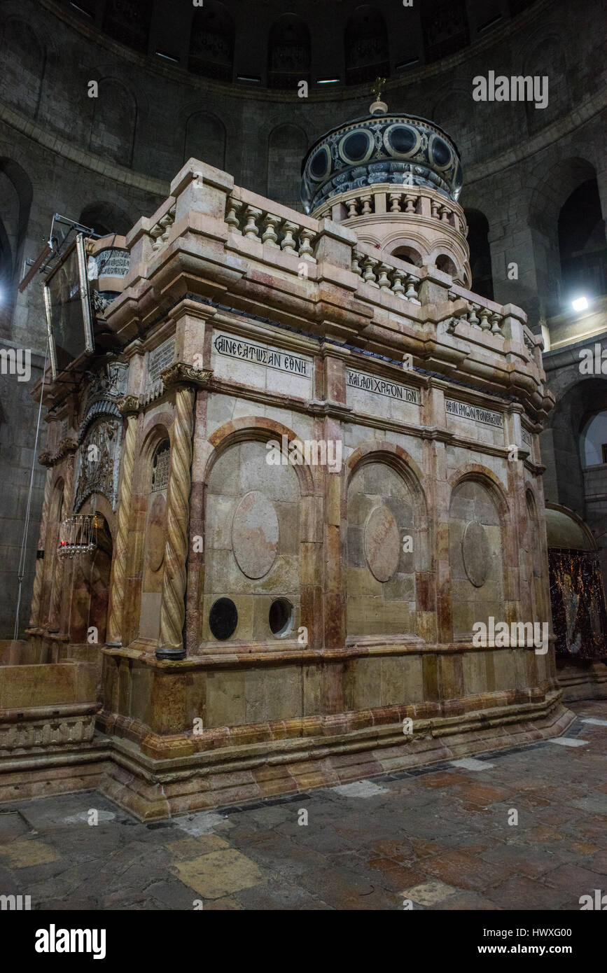 The Tomb of Jesus (Aedicule) in the church of the Holy Sepulchre ...