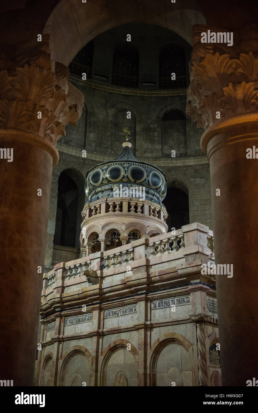 The Tomb of Jesus (Aedicule) in the church of the Holy Sepulchre ...