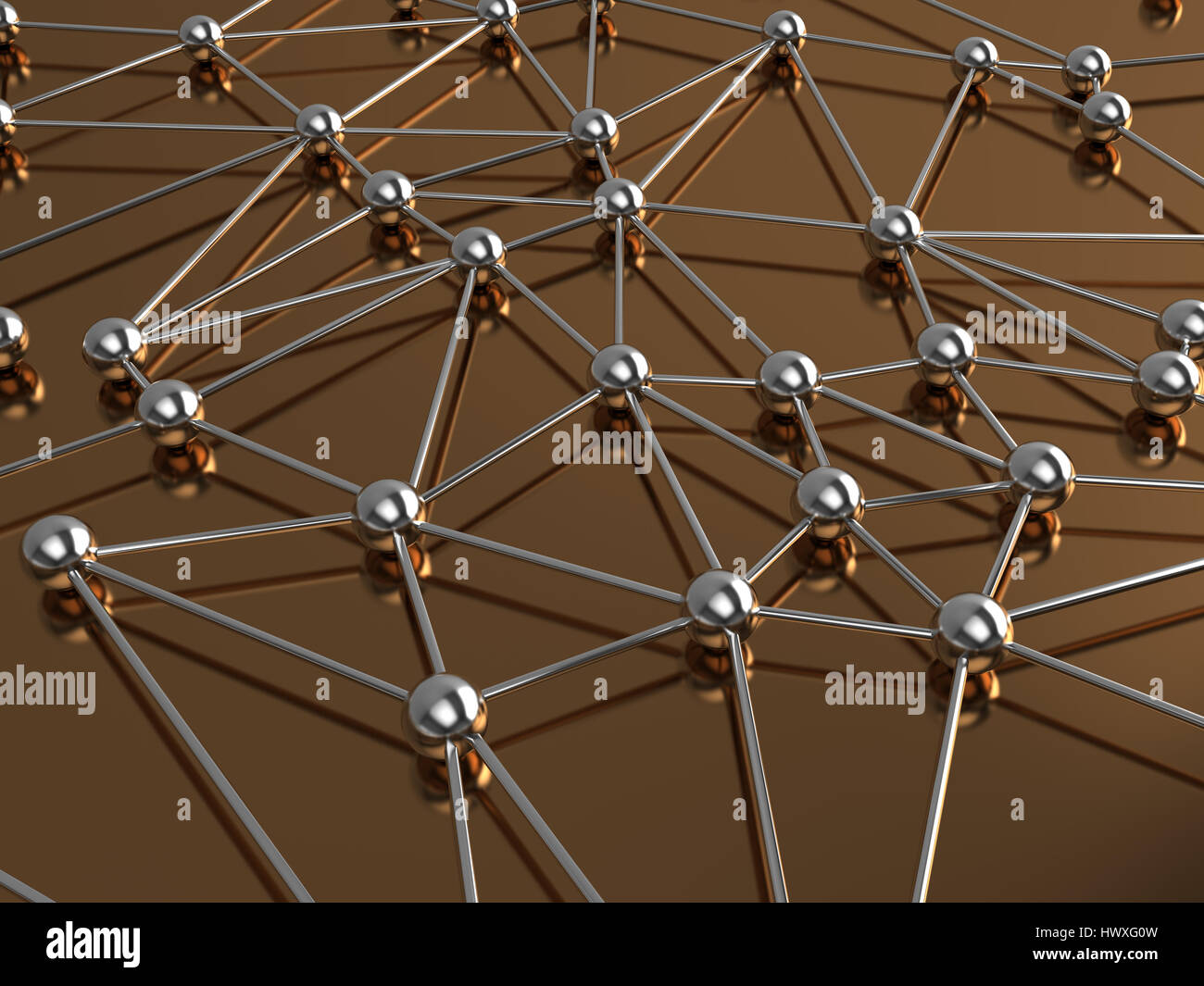 3d illustration of network or molecular structure Stock Photo - Alamy