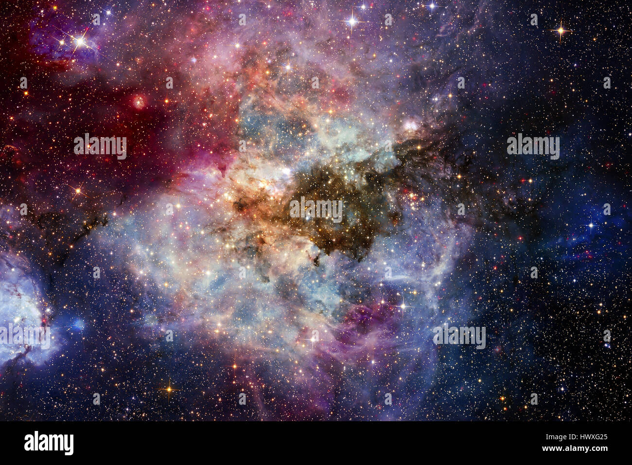Nebula and stars in outer space. Elements of this image furnished by ...