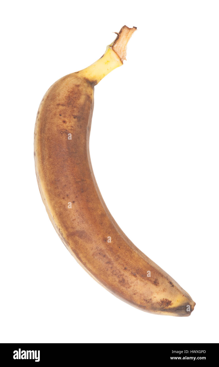 Old banana isolated on white background Stock Photo - Alamy