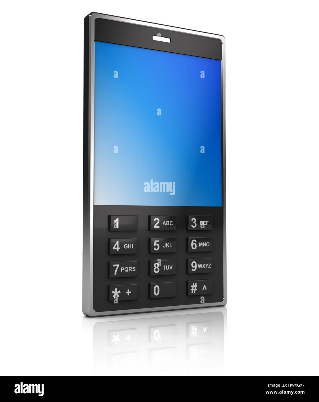 3d illustration of generic mobile phone over white background Stock ...