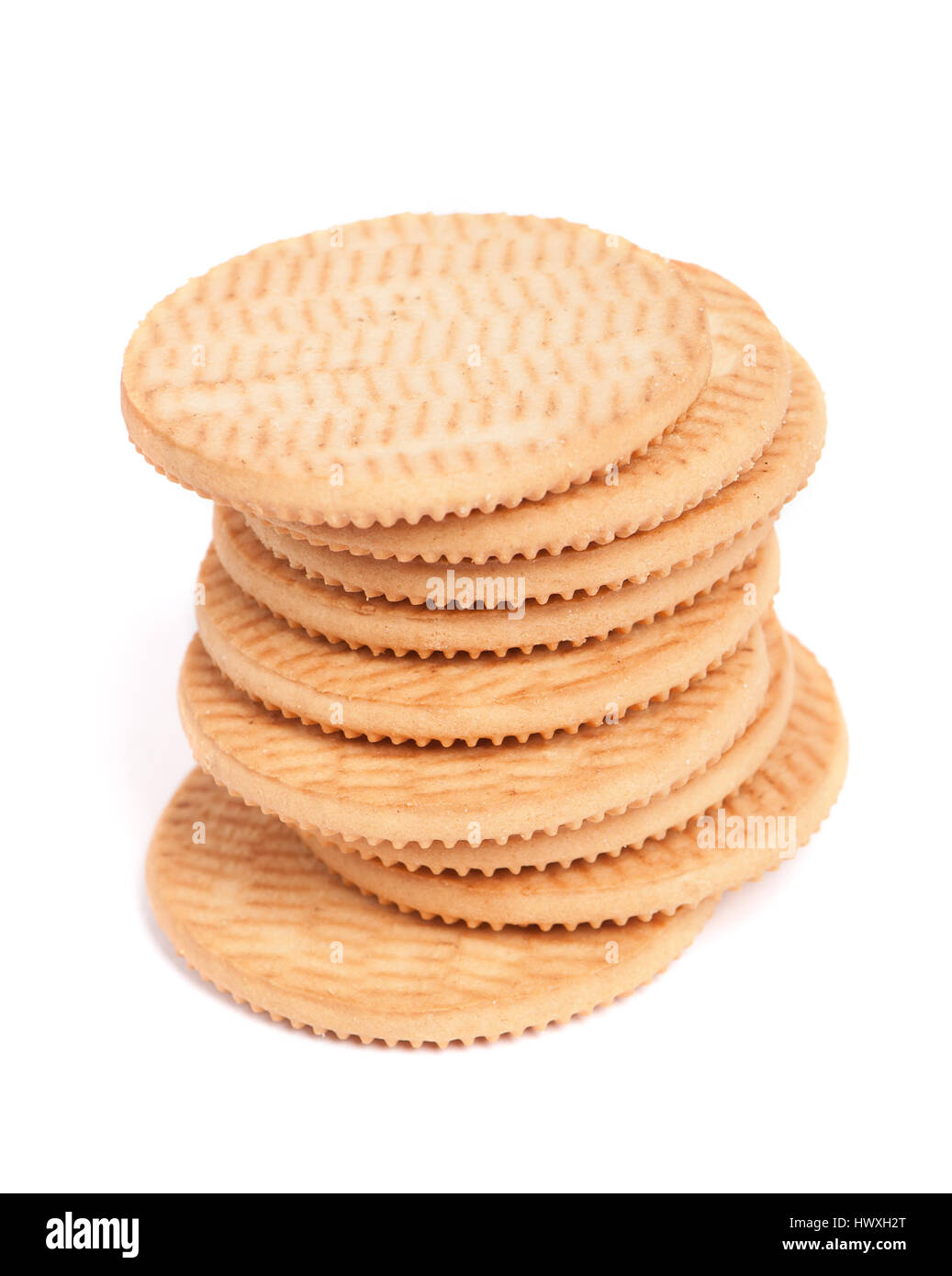 Round cookies isolated on white background Stock Photo - Alamy