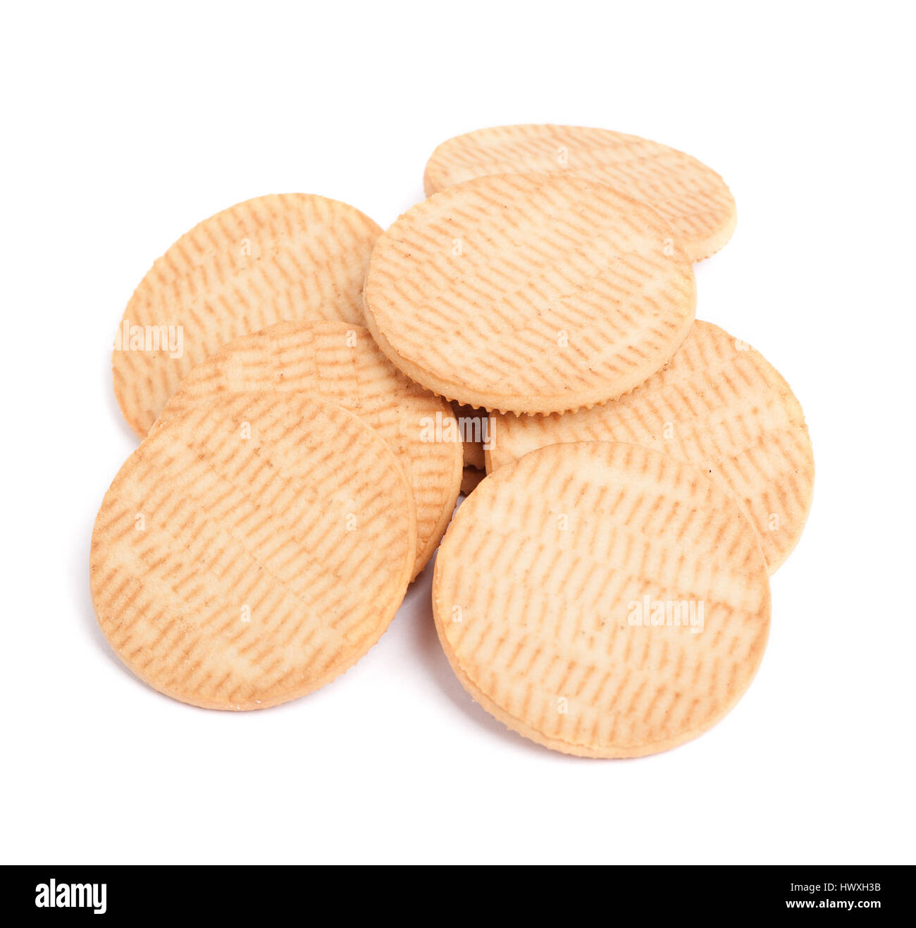 Round cookies isolated on white background Stock Photo - Alamy