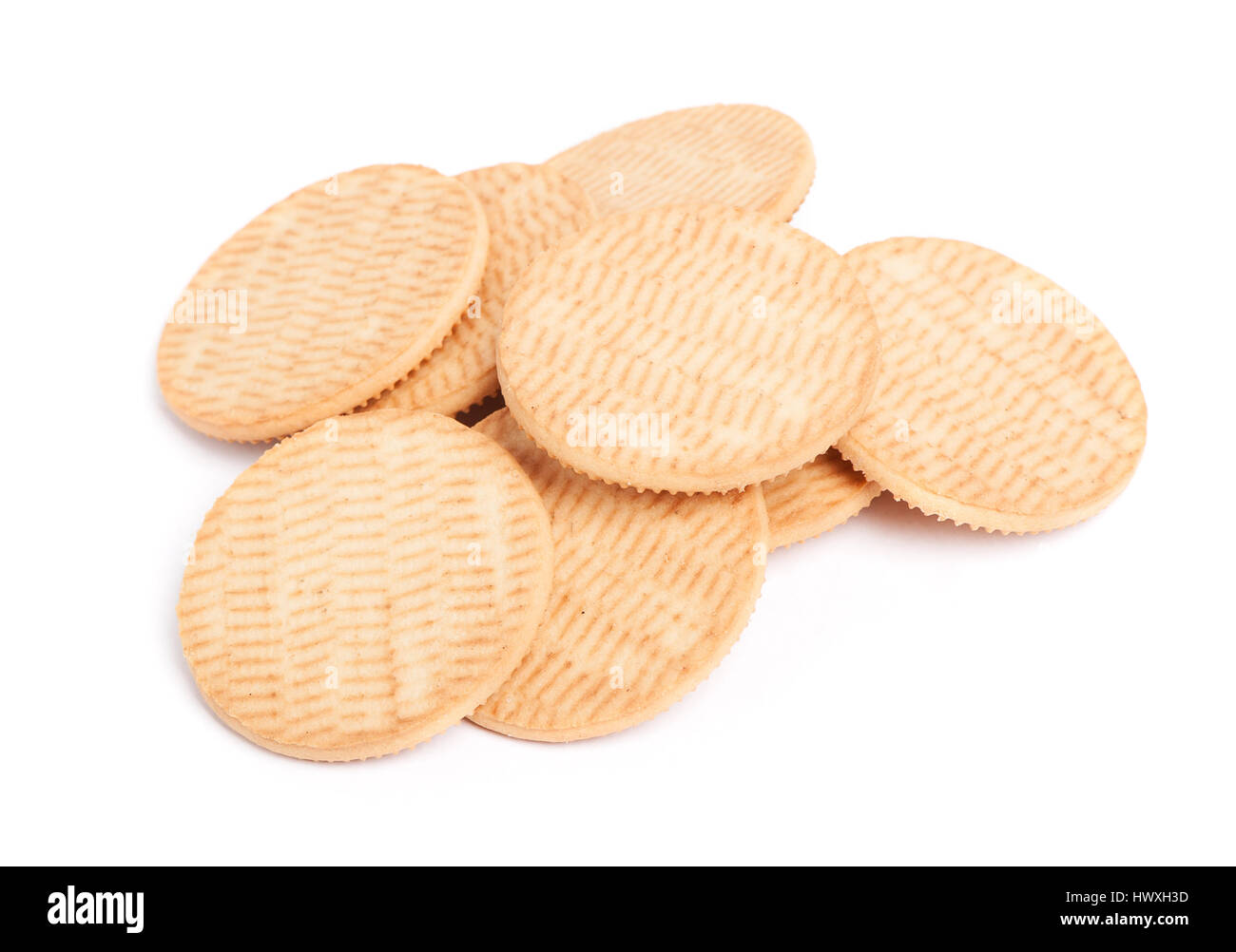 Round cookies isolated on white background Stock Photo - Alamy
