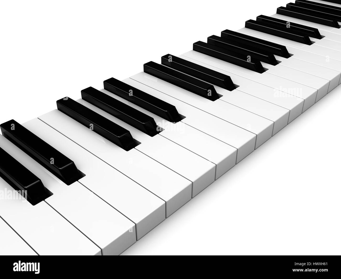 abstract 3d illustration of piano keys white background Stock Photo - Alamy