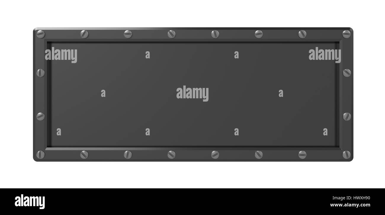 3d illustration of blank steel plate isolated over white Stock Photo ...