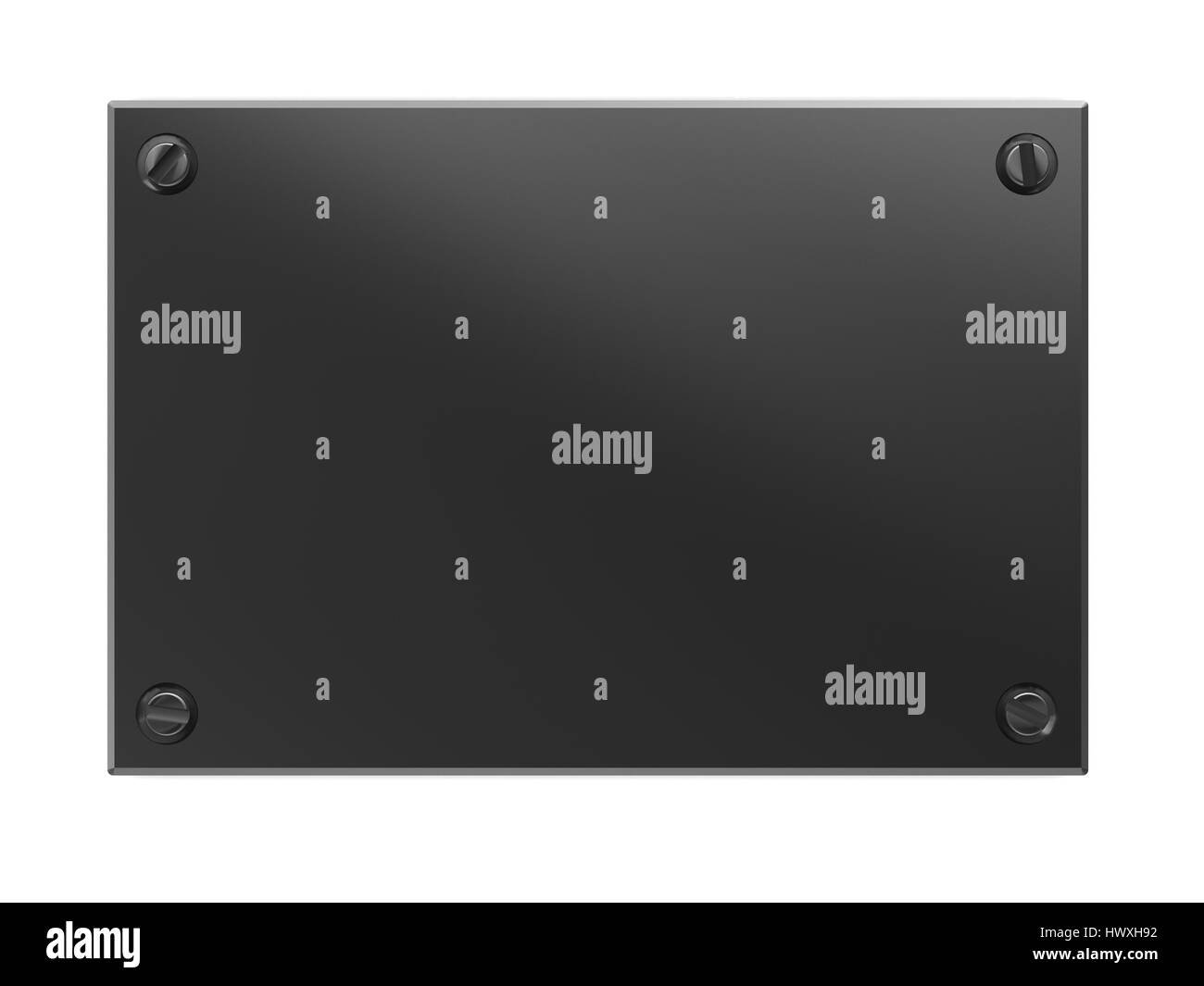 3d illustration of dark steel plate isolated over white background ...