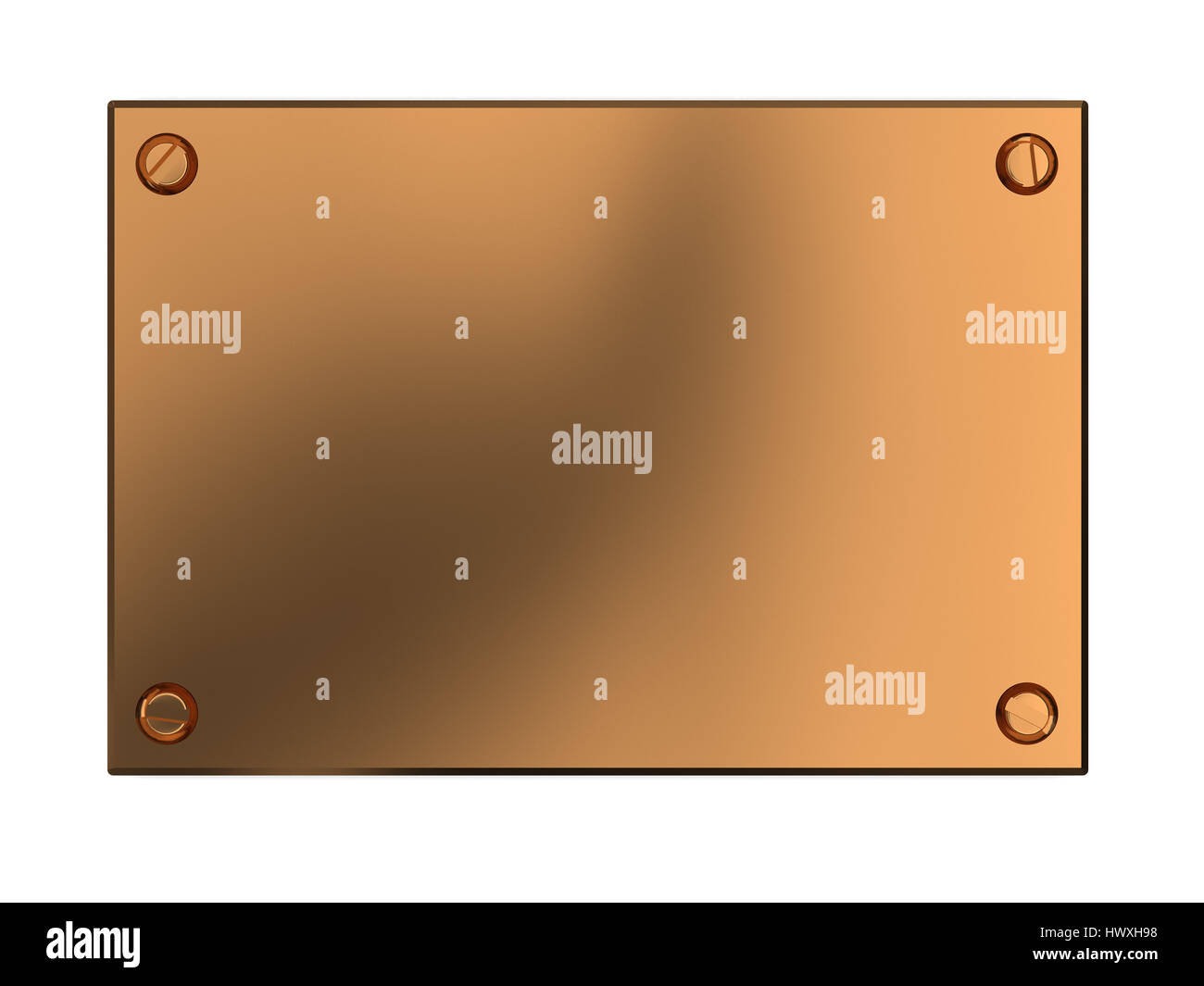 3d illustration of copper plate isolated over white background Stock ...