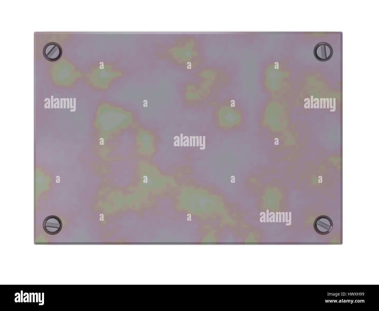 3d illustration of metal plate isolated over white background Stock ...