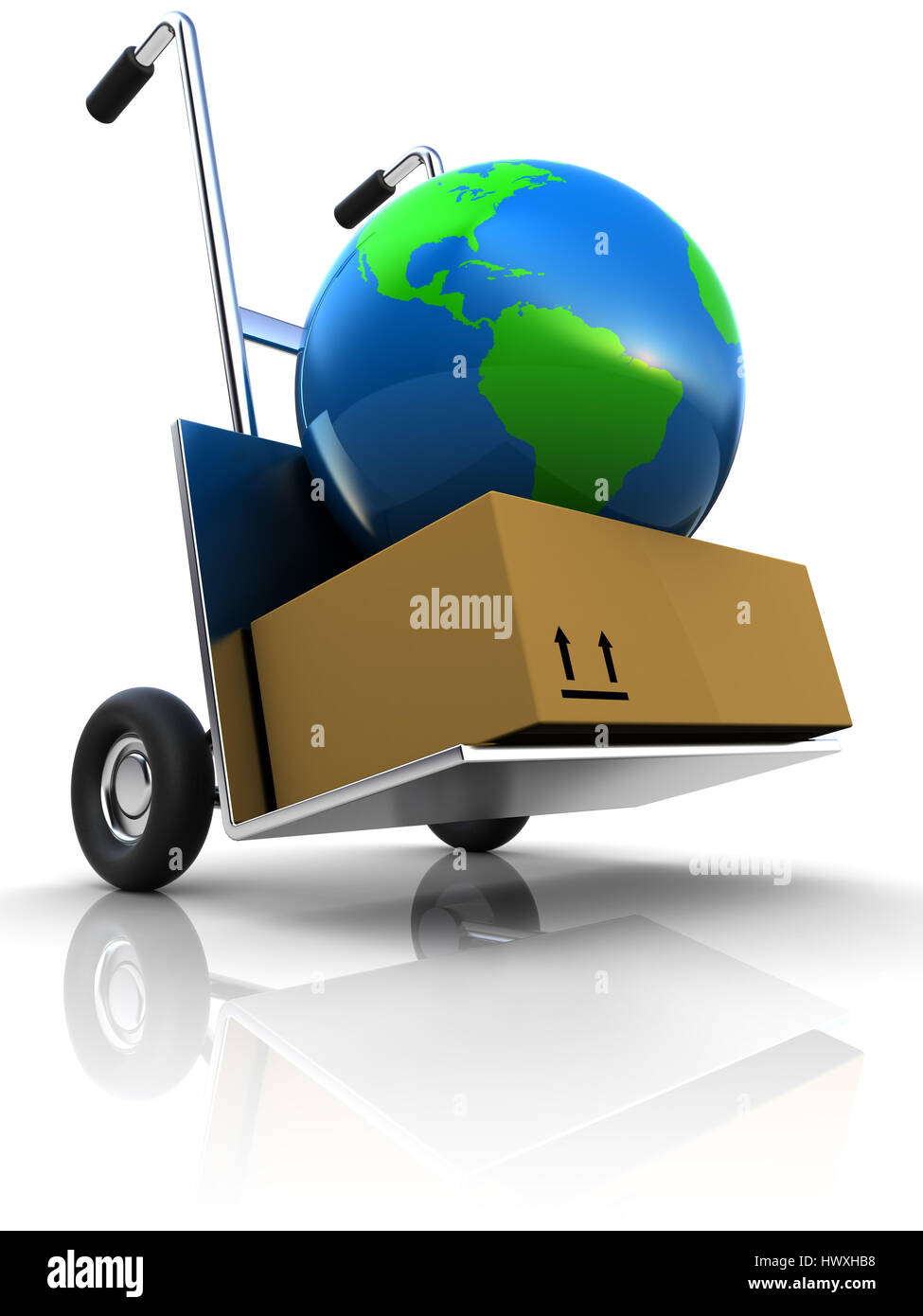 abstract 3d illustration of earth delivery on cart Stock Photo - Alamy