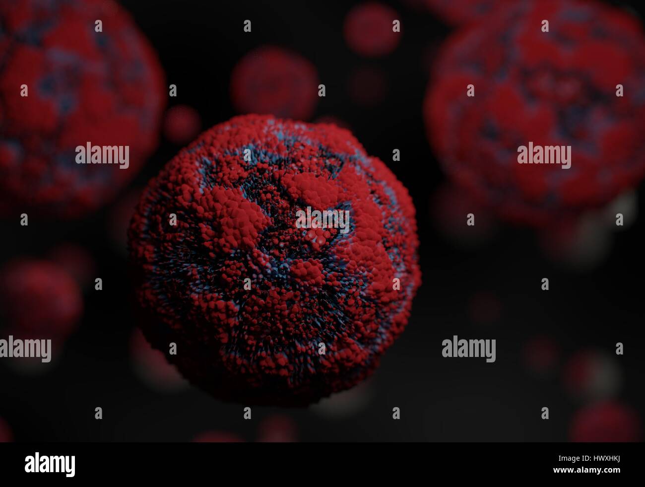 Infection bacteria virus cell on black 3d render Stock Photo - Alamy