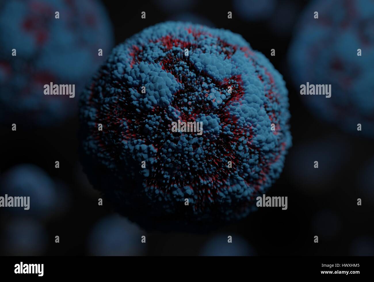 Infection bacteria virus cell on black 3d render Stock Photo - Alamy