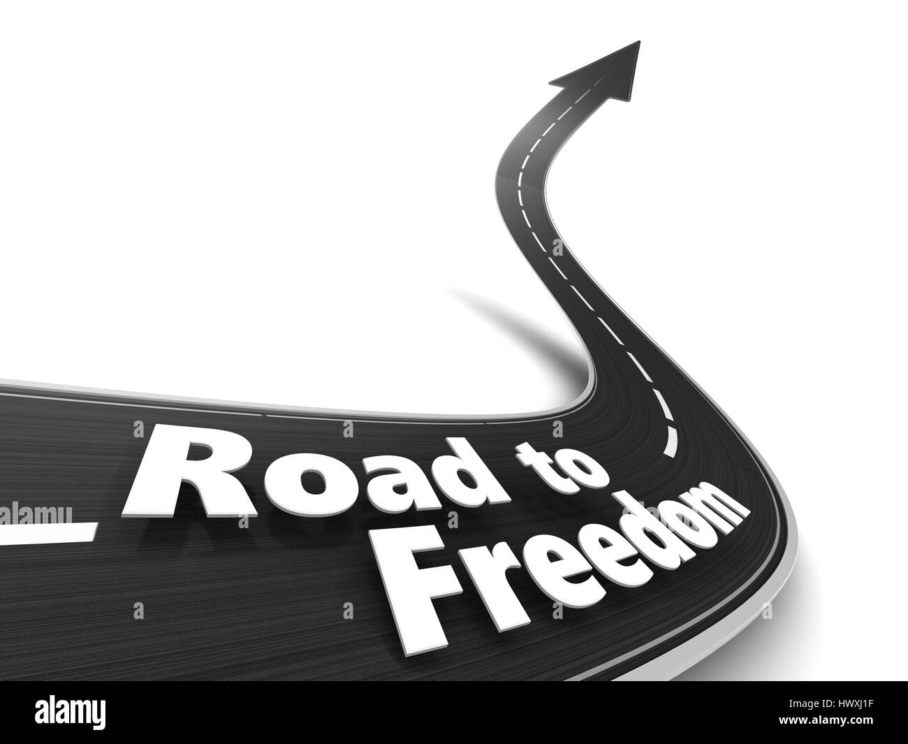 abstract 3d illustration of road to freedom, arrow direction Stock ...