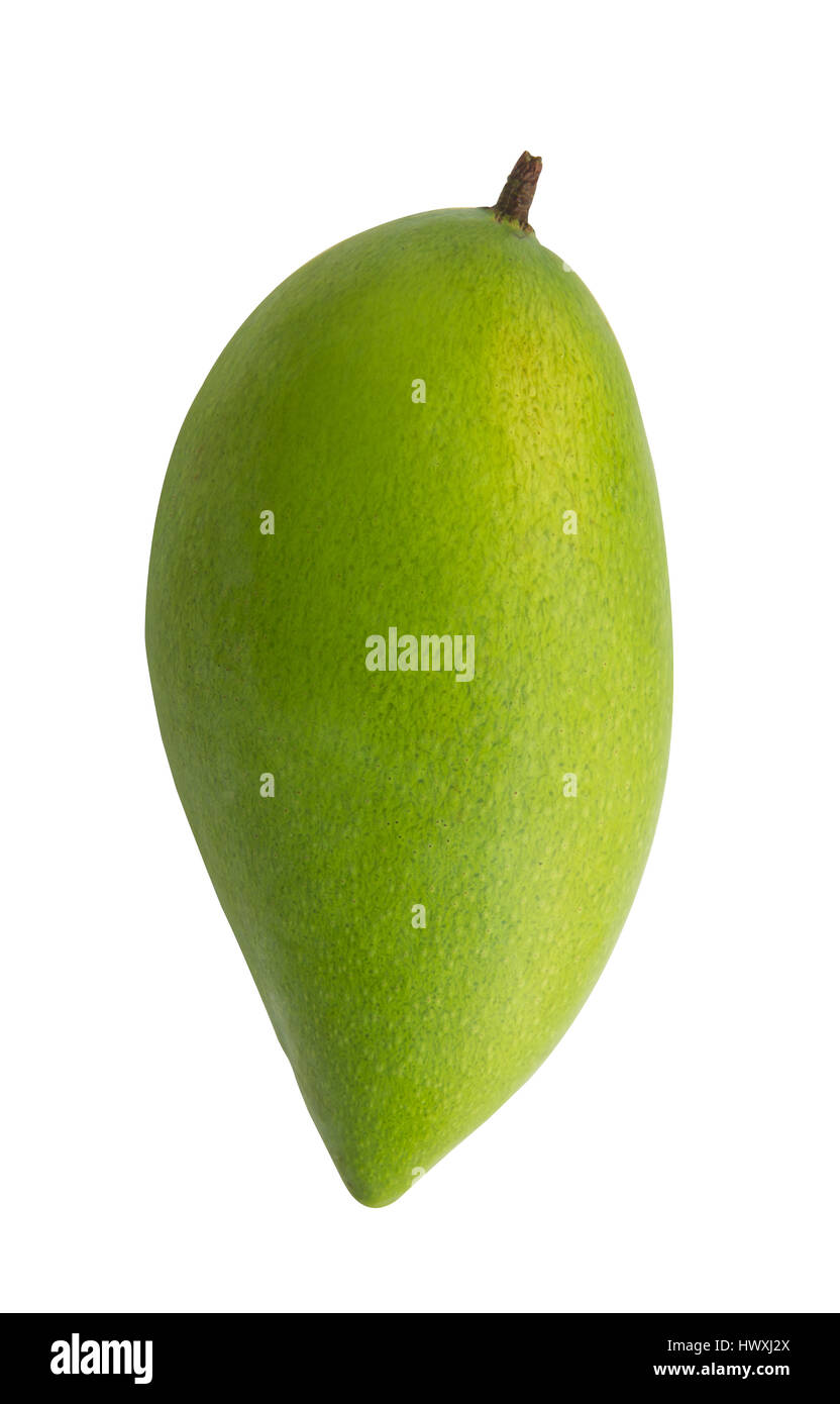 Green mango fruit isolated on white background Stock Photo - Alamy
