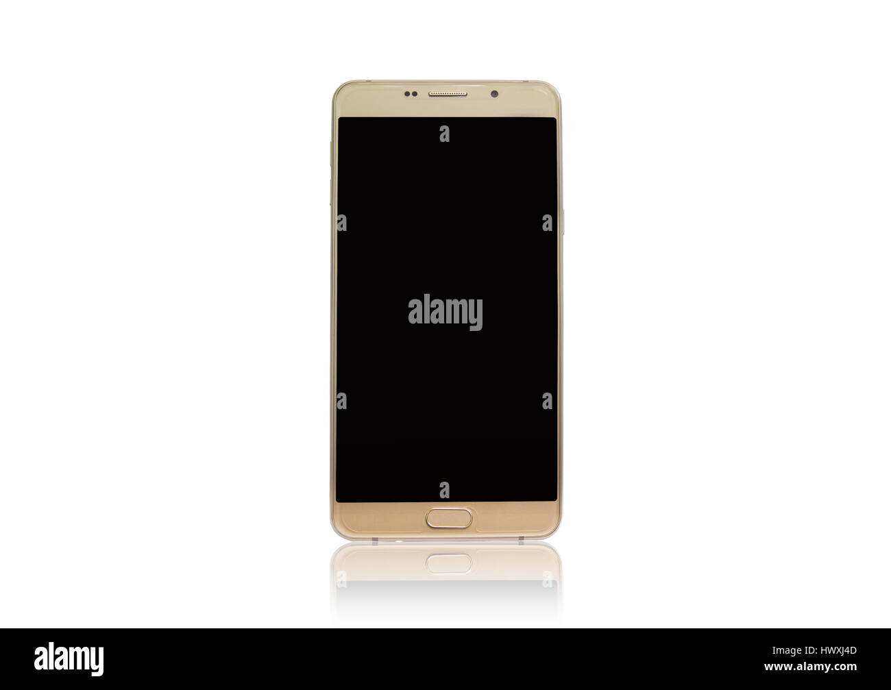 Gold Smart Phone Isolated on White Background Stock Photo - Alamy