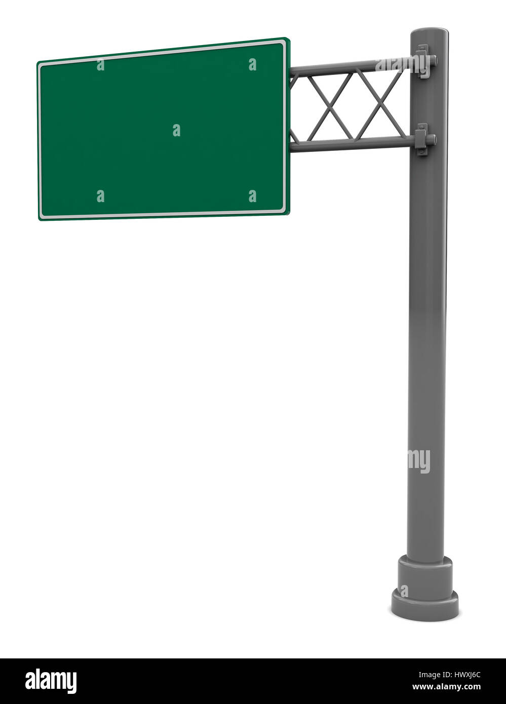 3d illustration of empty road sign isolated over white background Stock ...