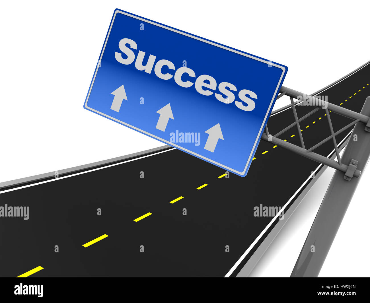 3d illustration of road sign with text 'success' on it Stock Photo - Alamy