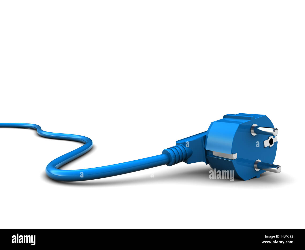3d illustration of power cord over white background Stock Photo - Alamy