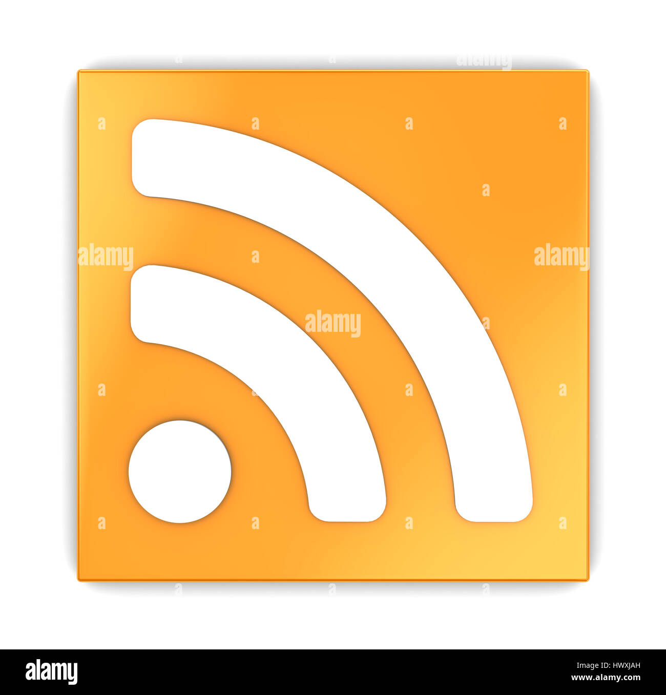 3d illustration of rss icon square over white background Stock Photo ...