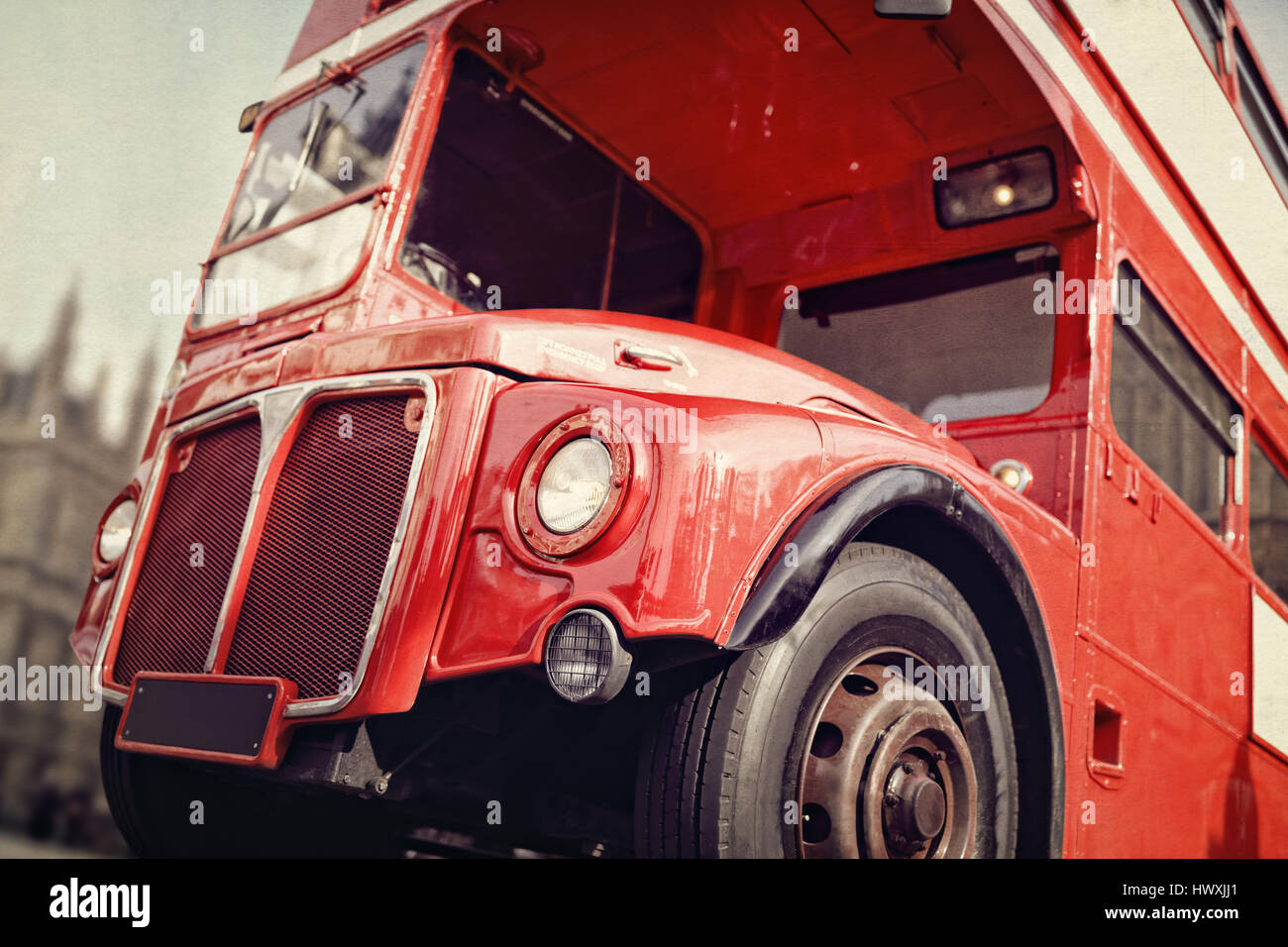 London Routemaster double decker red bus in Westminster Stock Photo - Alamy