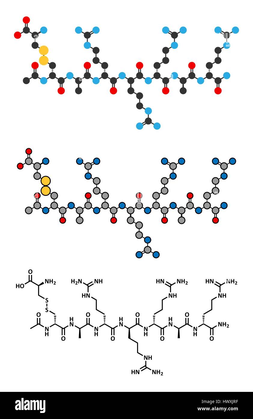 Etelcalcetide drug molecule. Conventional skeletal formula and stylized ...