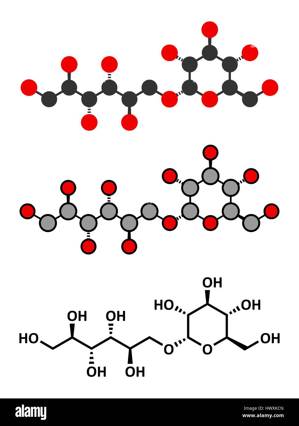 Isomalt sugar substitute molecule (one of two components shown ...