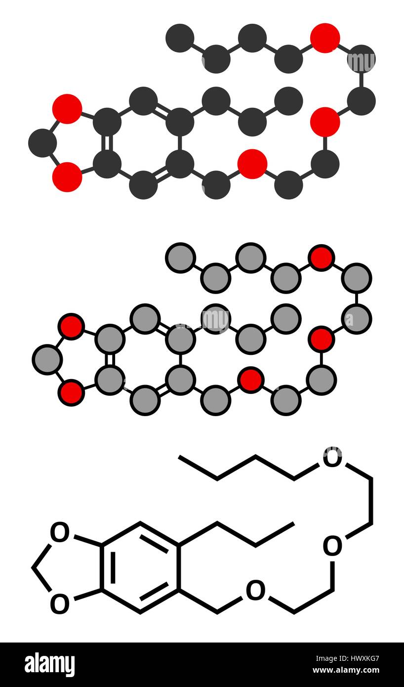Piperonyl butoxide (PBO) pesticide synergist molecule. Increases ...