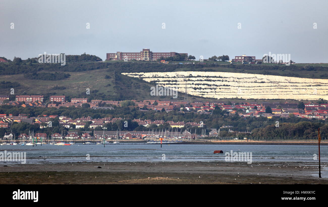 Chalk pit at Portsdown Hill from Portsmouth Harbour with original Art ...