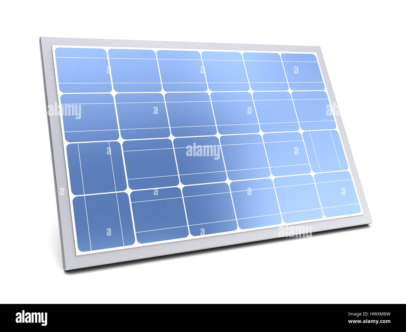 3d illustration of solar panel grid with steel frame Stock Photo - Alamy