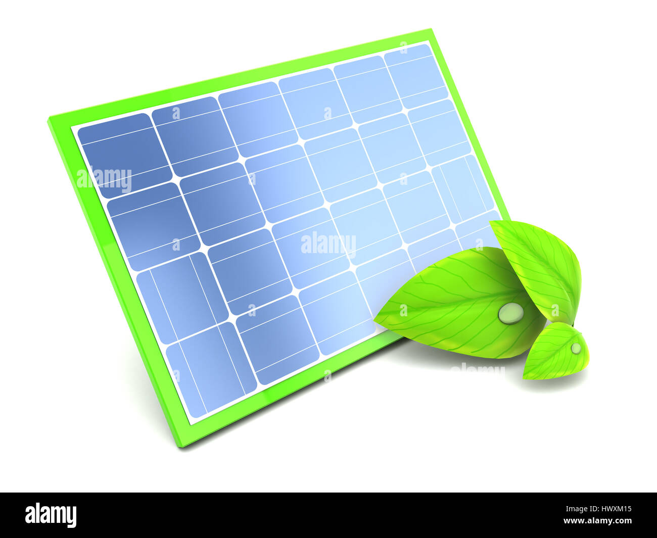 3d illustration of green energy solar panel Stock Photo - Alamy