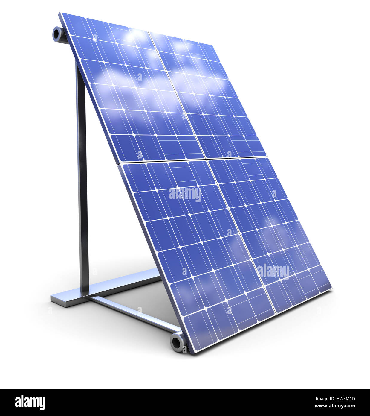 3d illustration of solar panel over white background Stock Photo - Alamy