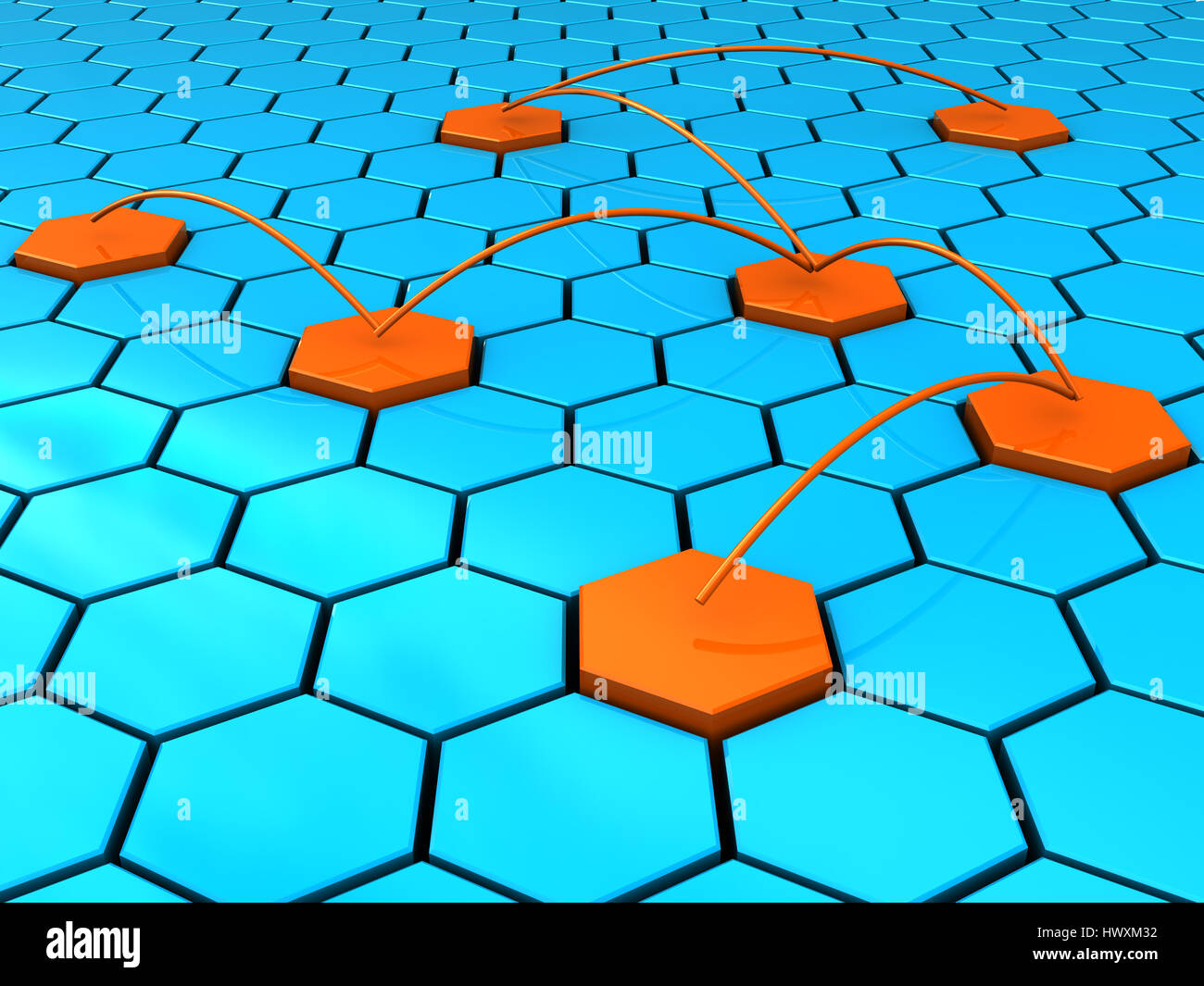 abstract 3d illustration of cellular network background Stock Photo - Alamy
