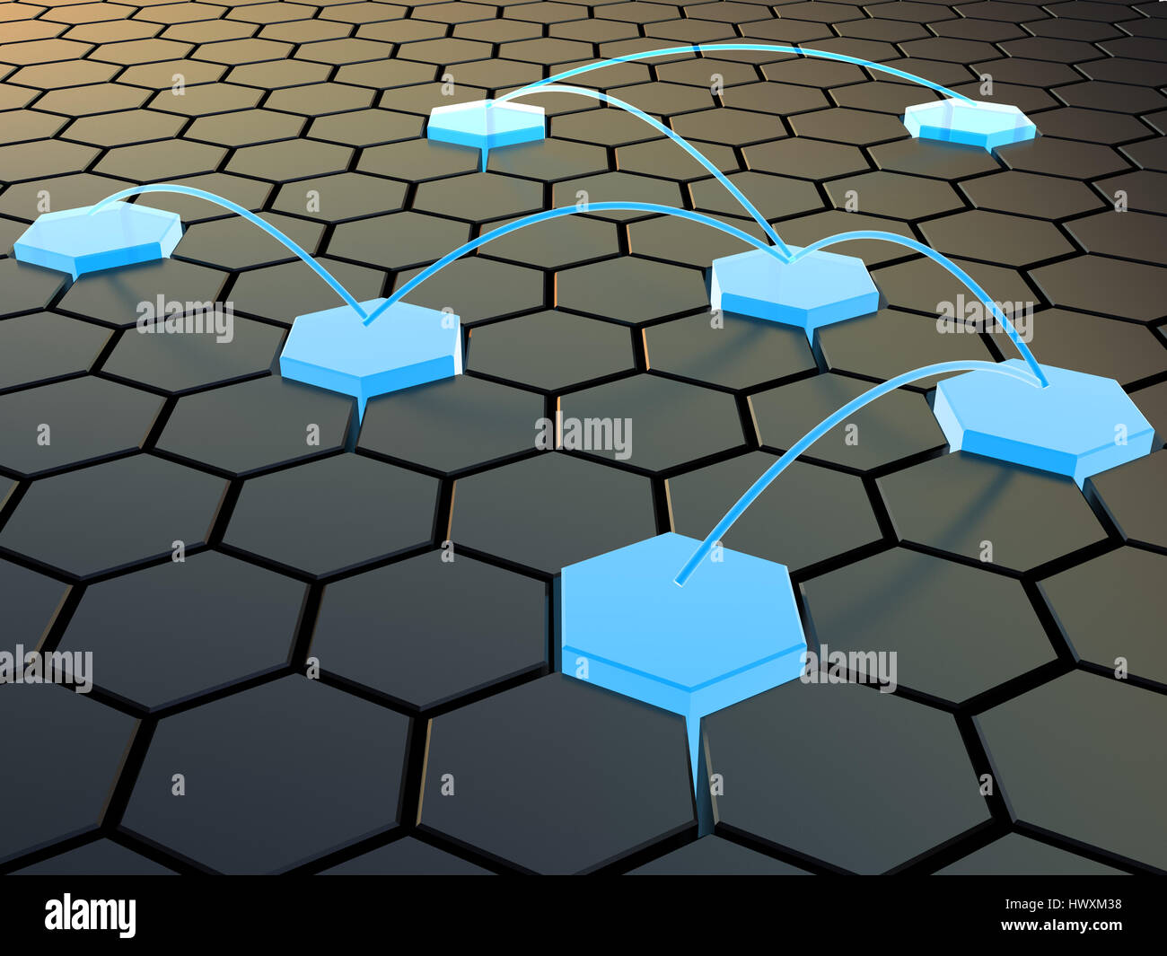 abstract 3d illustration of cellular network concept Stock Photo - Alamy
