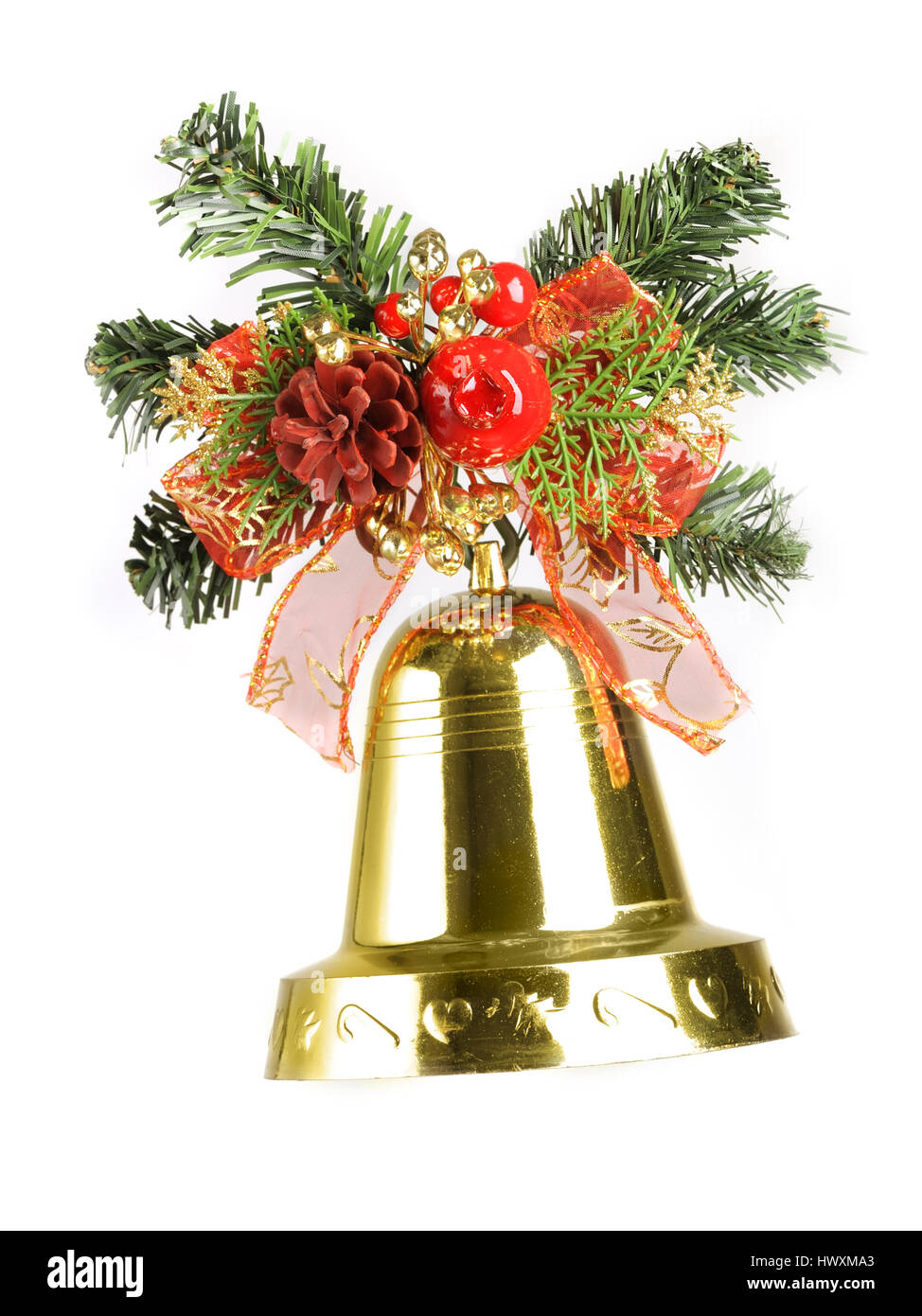 Christmas bell isolated on white background Stock Photo - Alamy