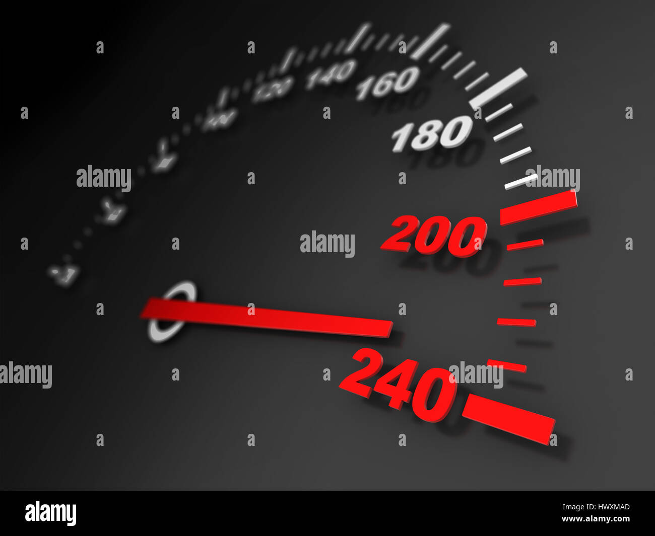 3d illustration of car speed meter close-up Stock Photo - Alamy