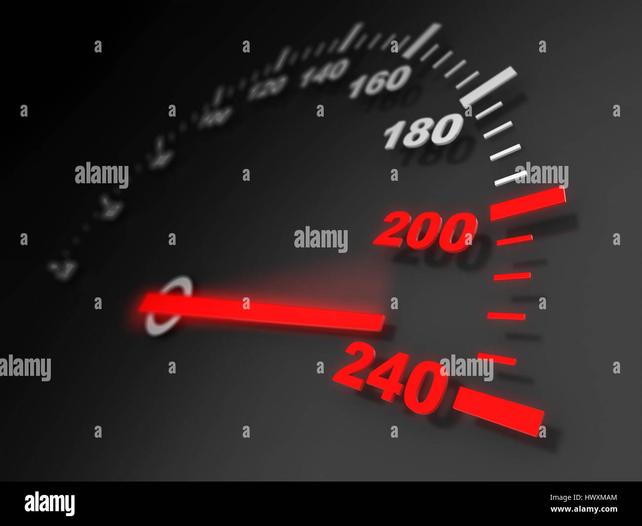 3d illustration of car speed meter close-up Stock Photo - Alamy