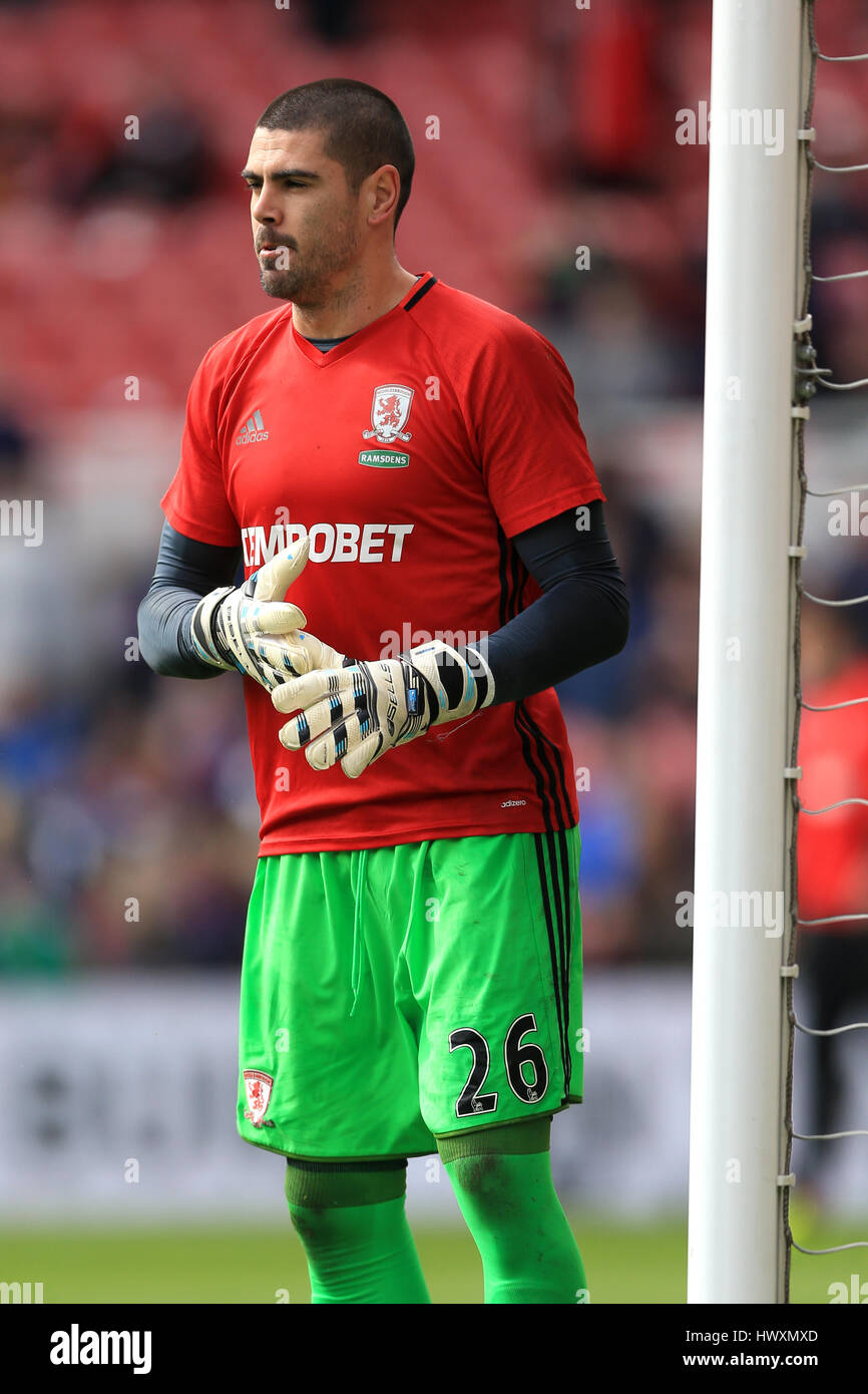 Middlesbrough goalkeeper Victor Valdes Stock Photo - Alamy