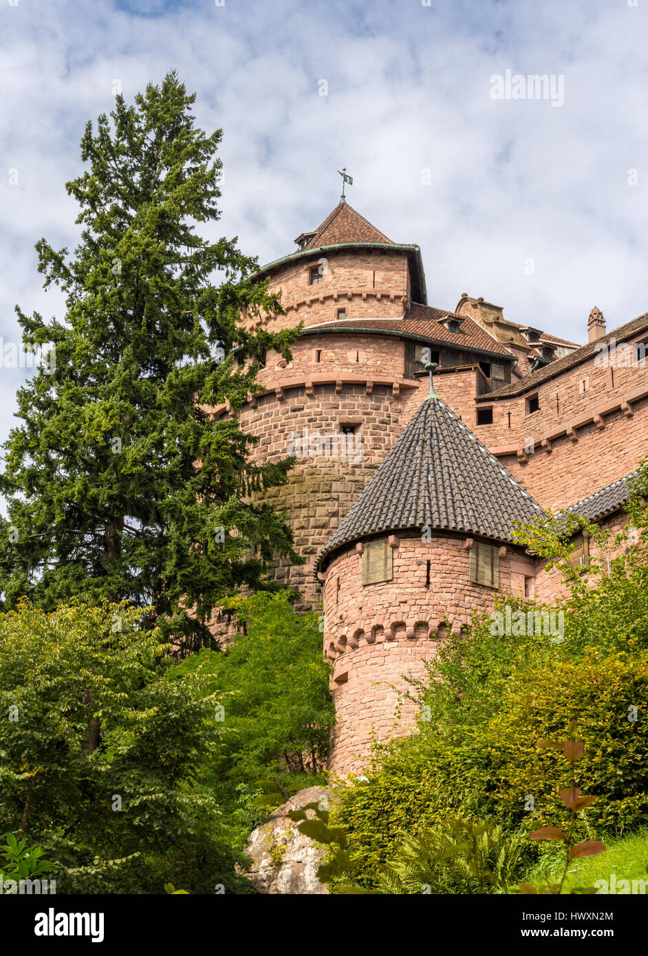 Towers of Haut-Koenigsbourg castle in Alsace, France Stock Photo - Alamy