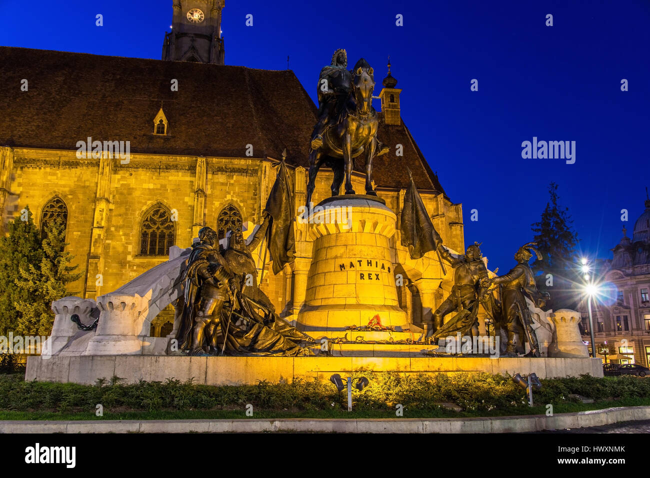 Matthias rex and the cluj michael church in cluj napoca hi-res stock ...
