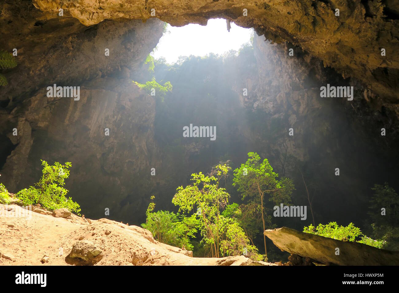 Light entering a cave, Phraya Nakhon Cave, Thailand Stock Photo - Alamy
